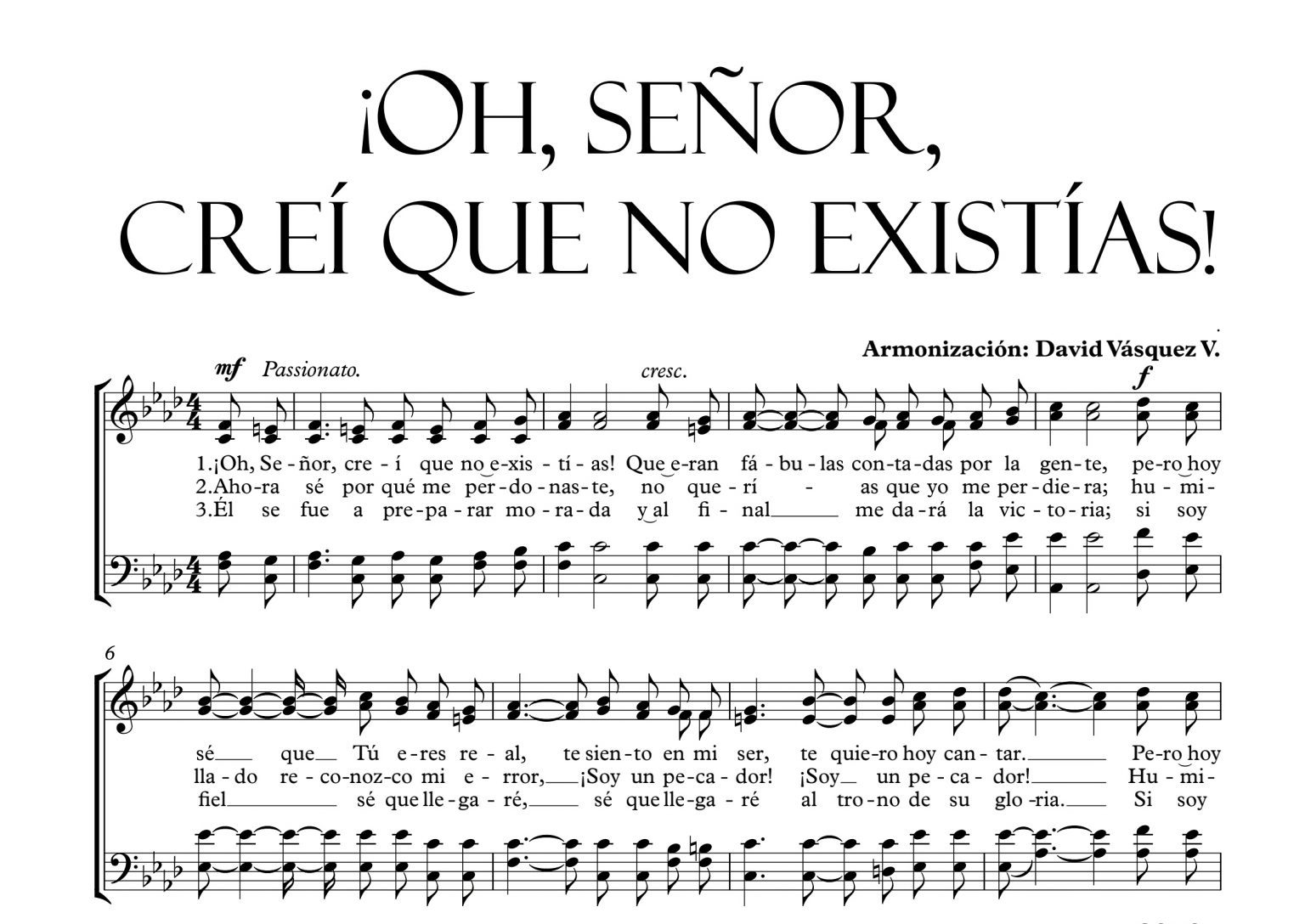 GRANDES Y MARAVILLOSAS SON TUS OBRAS. | Partitura Coral | Coro IEP