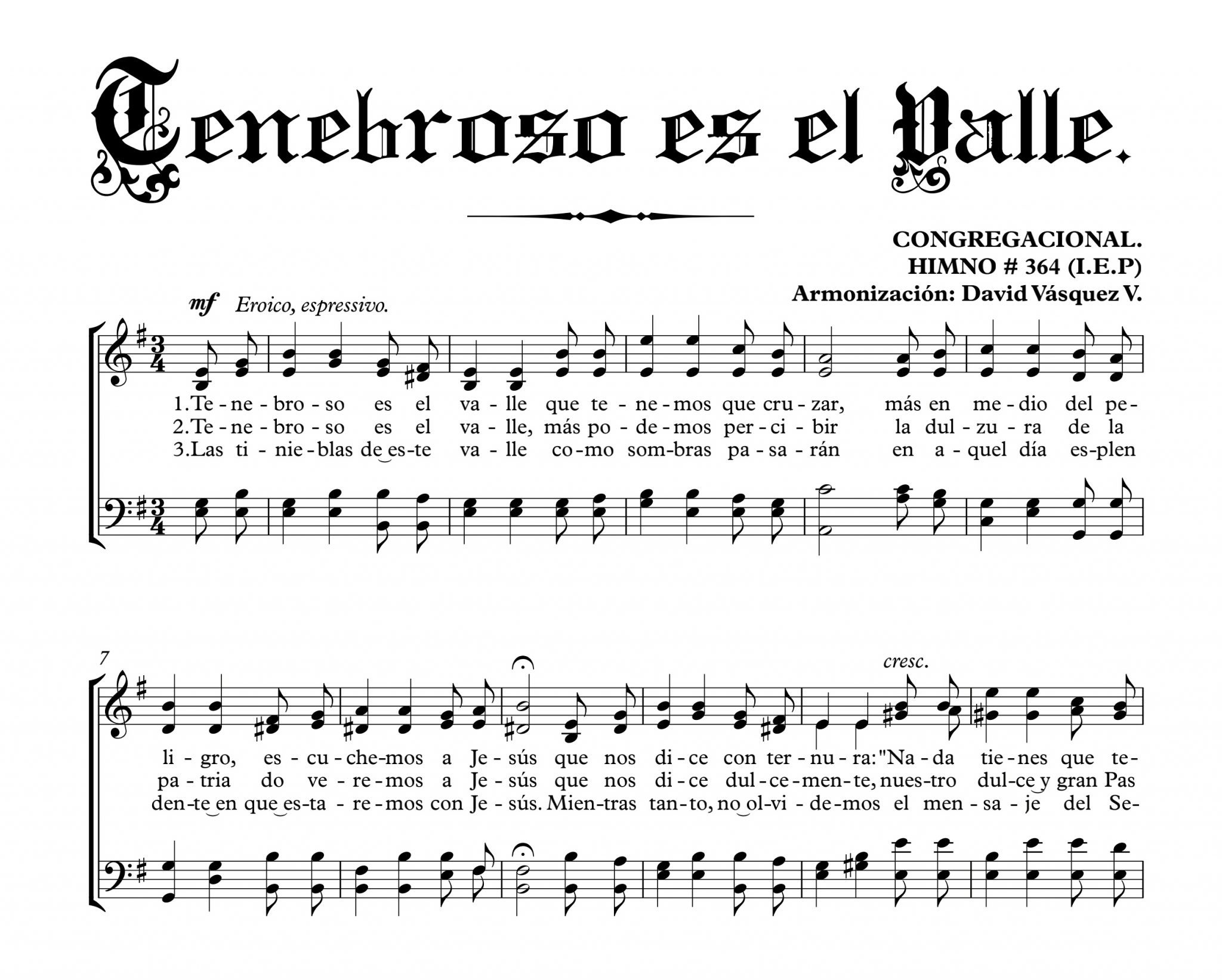 GRANDES Y MARAVILLOSAS SON TUS OBRAS. | Partitura Coral | Coro IEP