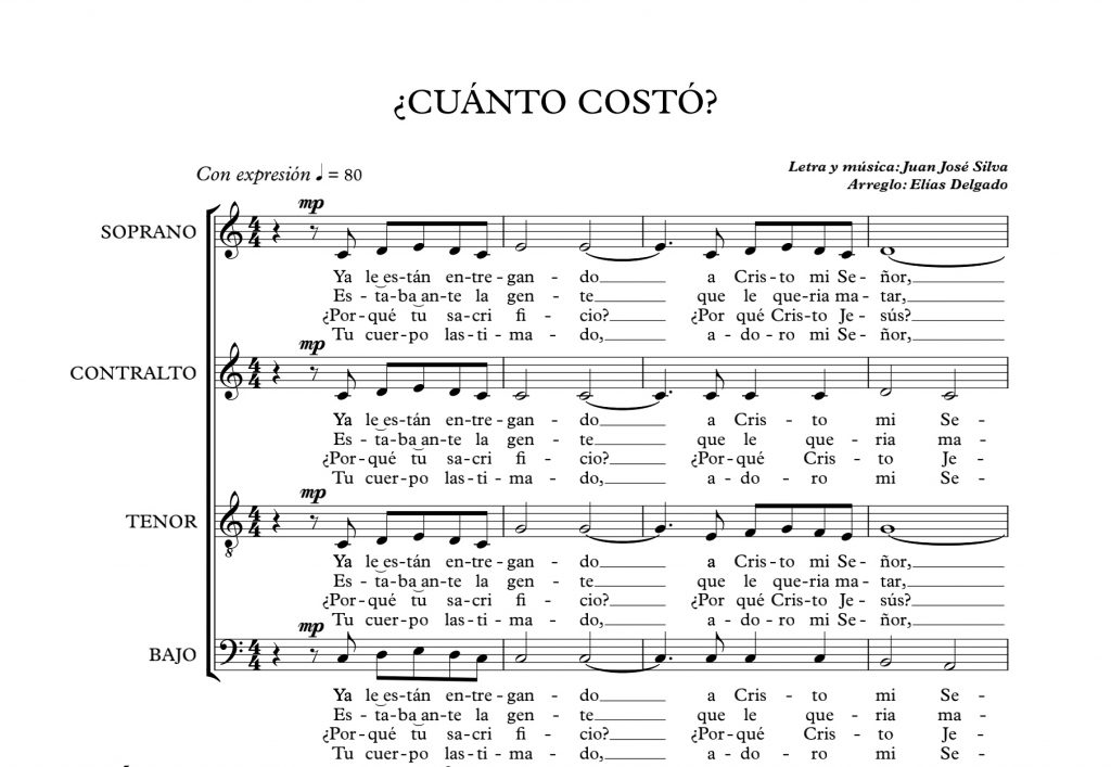 ¡CUÁNTO COSTÓ! | Partitura Coral | Coro IEP